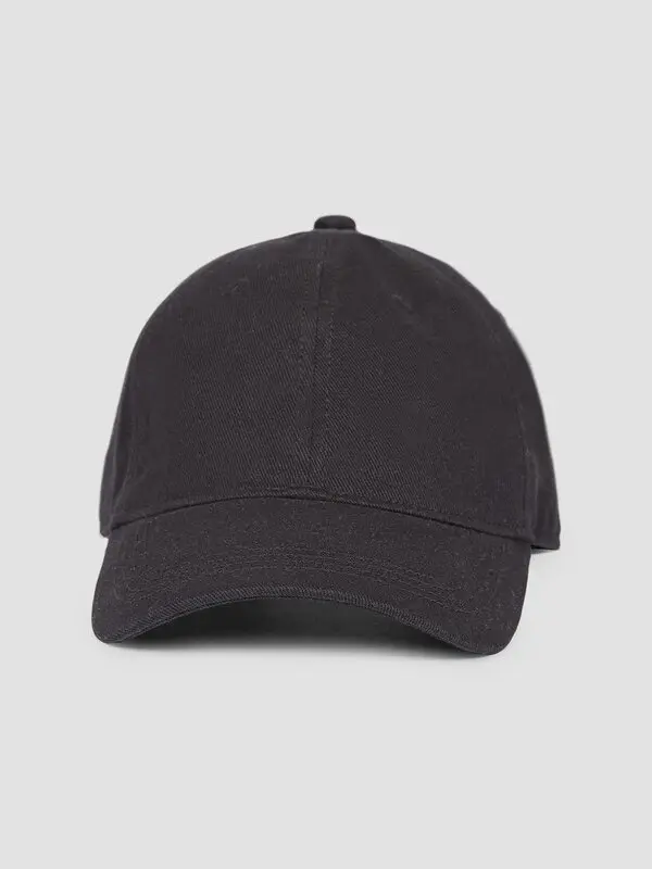 Acne Studios Carily Back Logo Cotton Baseball Cap - Black