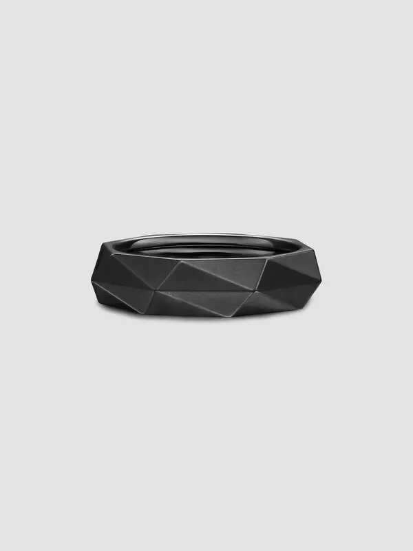David Yurman Faceted Band Ring In Titanium, 6.2mm