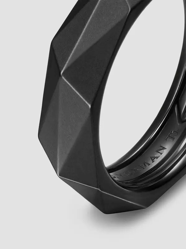 David Yurman Faceted Band Ring In Titanium, 6.2mm