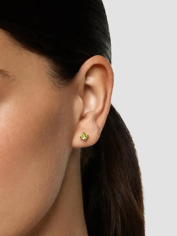 David Yurman Micro Chatelaine Stud Earrings In 18k Yellow Gold - Peridot