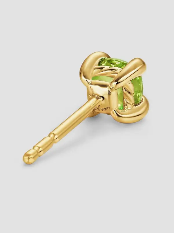 David Yurman Micro Chatelaine Stud Earrings In 18k Yellow Gold - Peridot