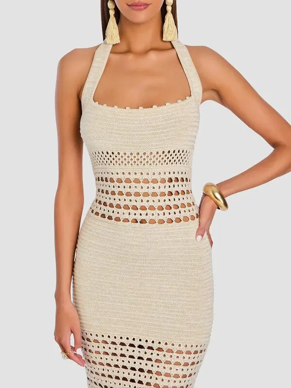Retrofete Jaycee Crochet Midi Dress