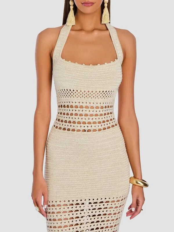 Retrofete Jaycee Crochet Midi Dress