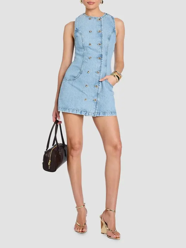 Retrofete Hanna Double-breasted Denim Mini Dress