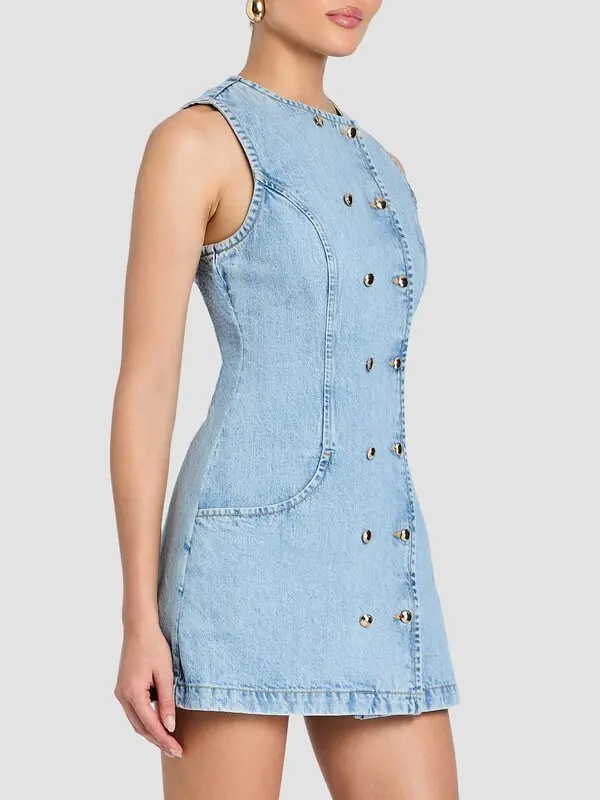 Retrofete Hanna Double-breasted Denim Mini Dress