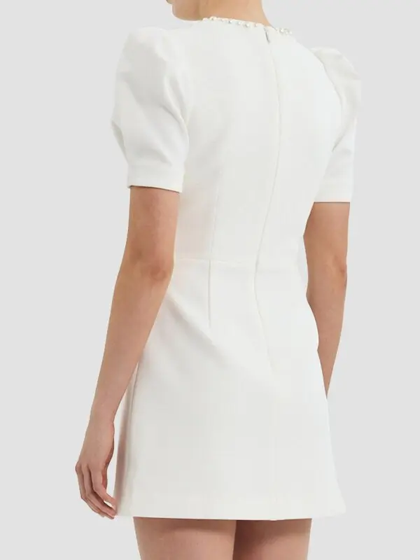Rebecca Vallance Pearly Embellished Crepe Minidress