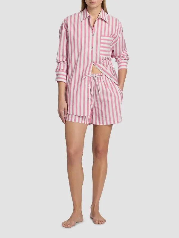 PAPINELLE Striped Cotton Shirting Boxer Pajamas