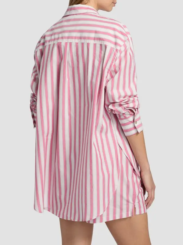 PAPINELLE Striped Cotton Shirting Boxer Pajamas