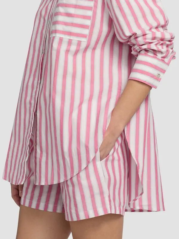 PAPINELLE Striped Cotton Shirting Boxer Pajamas