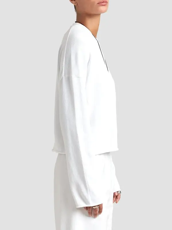 LA LIGNE Cotton Dominick Sweater - Ivory