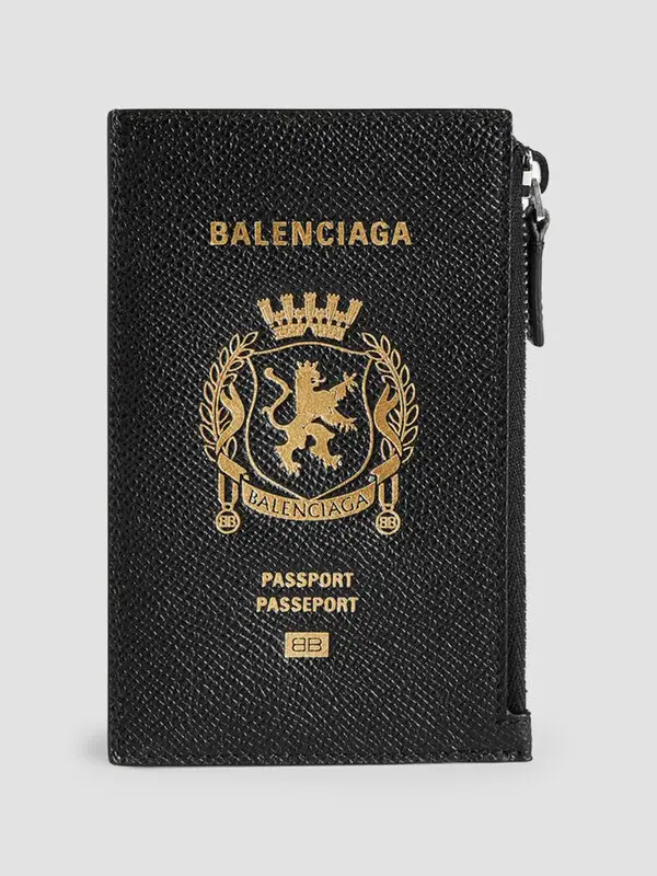 Balenciaga Passport Long Coin And Card Holder - Black