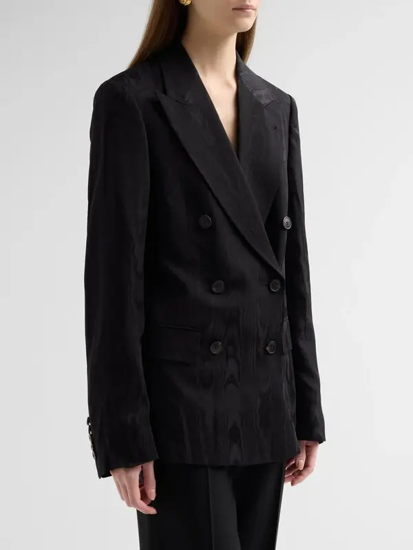 Dries Van Noten Barrysta Moiré Double-breasted Blazer
