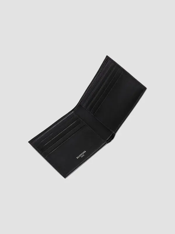 Balenciaga Passport Square Folded Wallet - Black