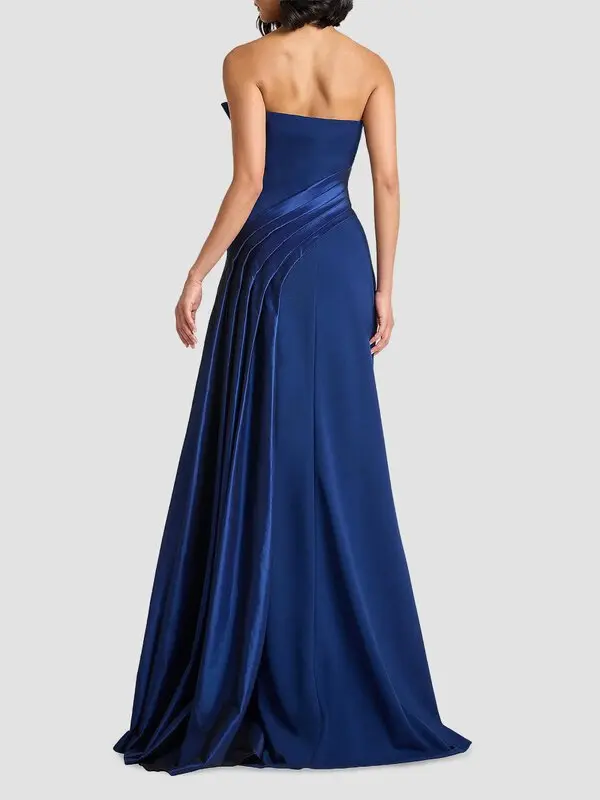 Tadashi Shoji Belair Draped Taffeta & Crepe Strapless Gown