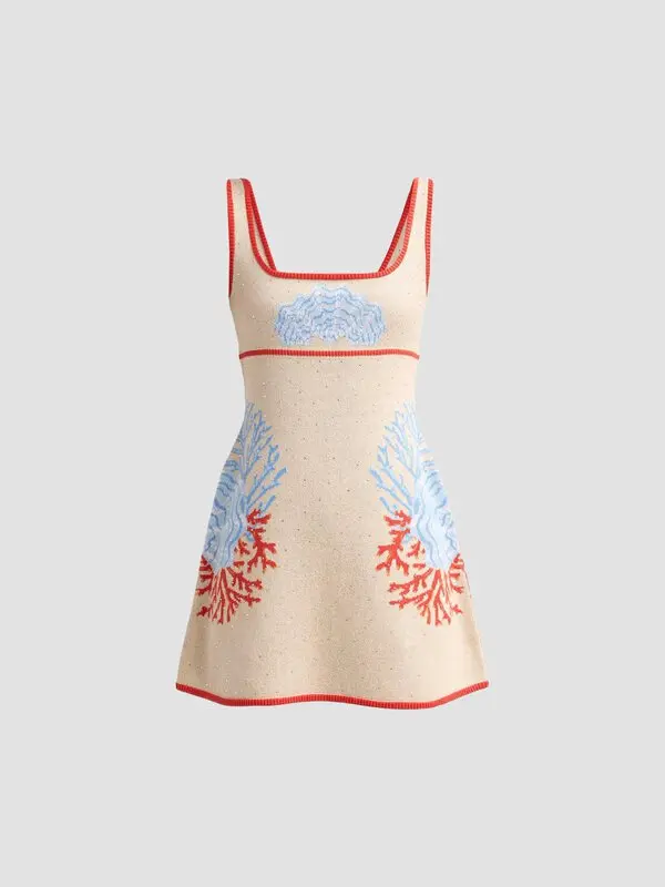 Retrofete Valcra Oceanic-print Cotton-blend Mini Dress