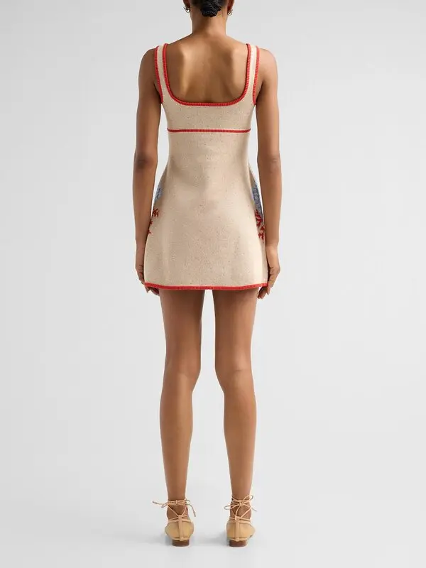 Retrofete Valcra Oceanic-print Cotton-blend Mini Dress