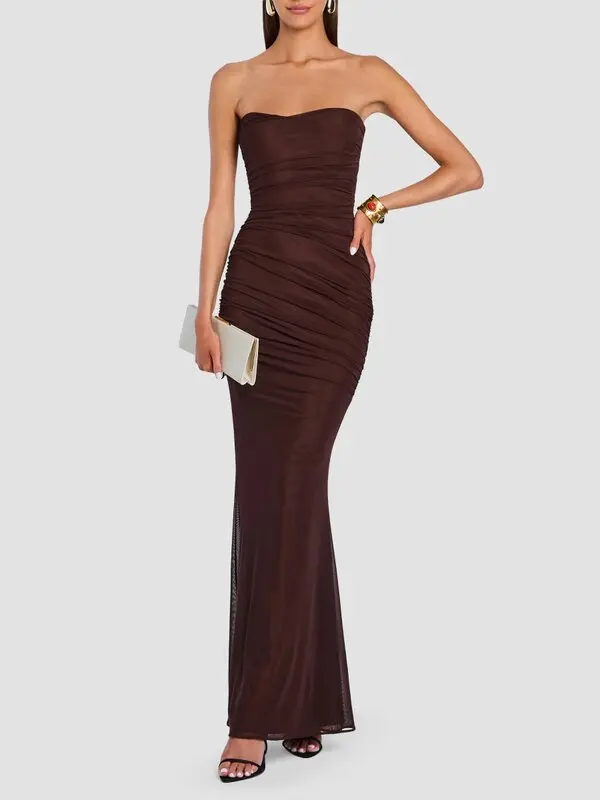 Retrofete Isadore Mesh Trumpet Maxi Dress