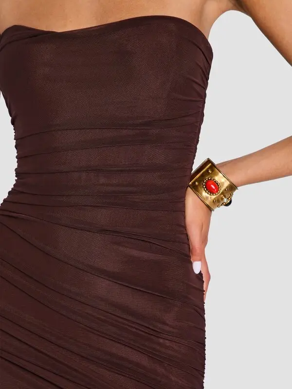 Retrofete Isadore Mesh Trumpet Maxi Dress