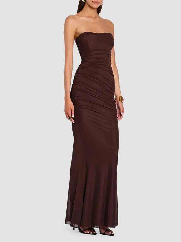 Retrofete Isadore Mesh Trumpet Maxi Dress