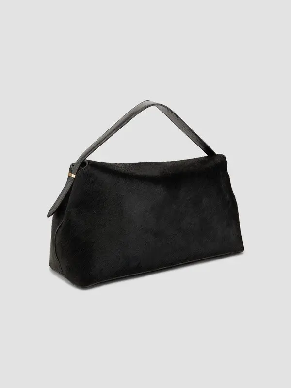 TOTEME T-lock Pony Hair Top Handle Bag - Black