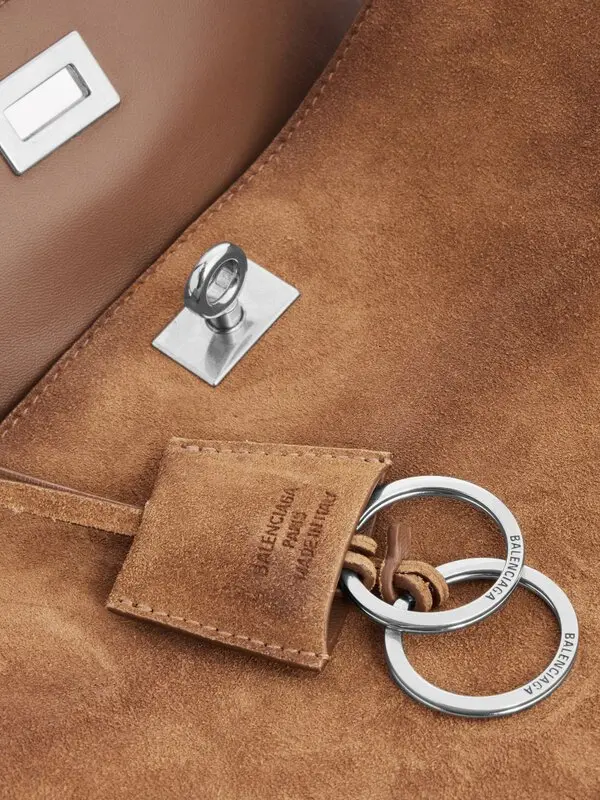 Balenciaga Rodeo Medium Suede Top Handle Bag - Camel
