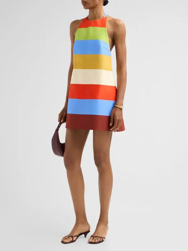 Retrofete Lanny Stripe Shift Mini Dress - Multi Stripe