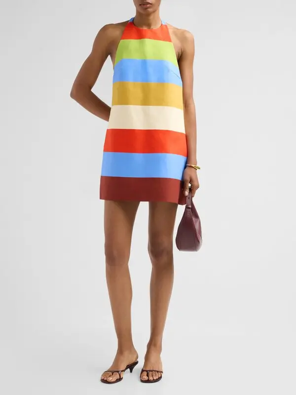 Retrofete Lanny Stripe Shift Mini Dress - Multi Stripe