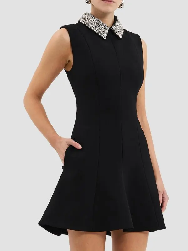 Rebecca Vallance Violetta Diamanté-collar Minidress