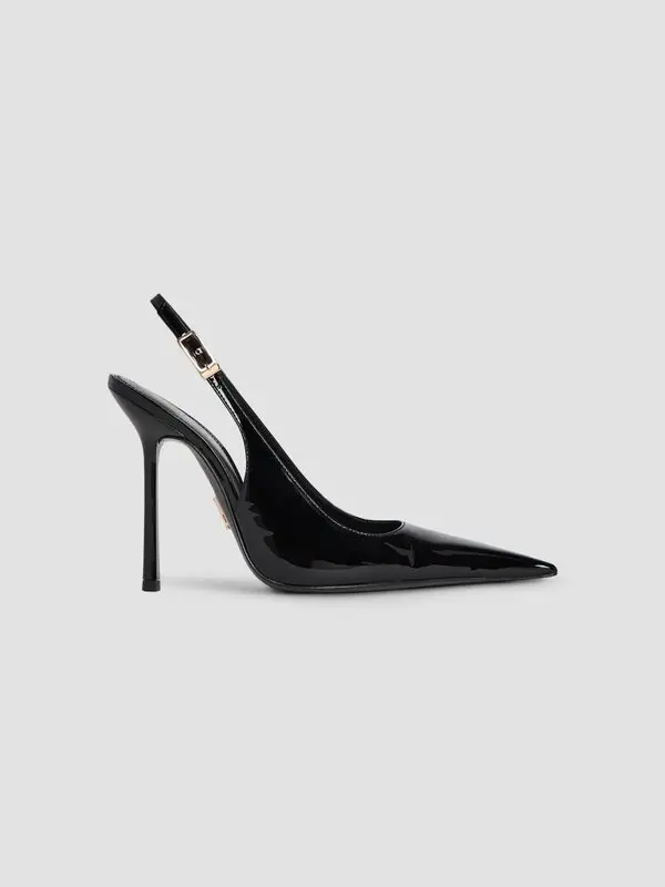 Retrofete Carrie 110mm Patent Leather Slingback Pumps - Black