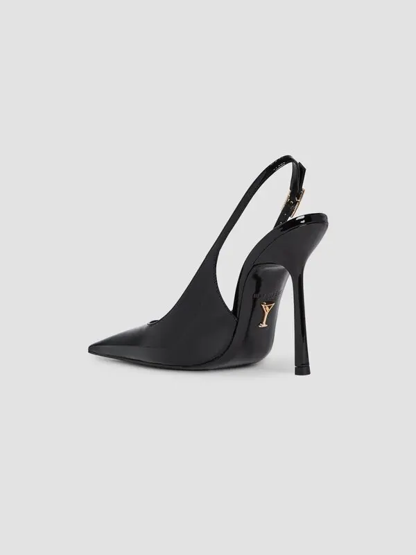 Retrofete Carrie 110mm Patent Leather Slingback Pumps - Black