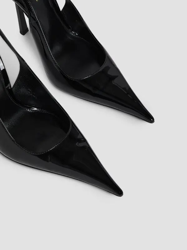 Retrofete Carrie 110mm Patent Leather Slingback Pumps - Black