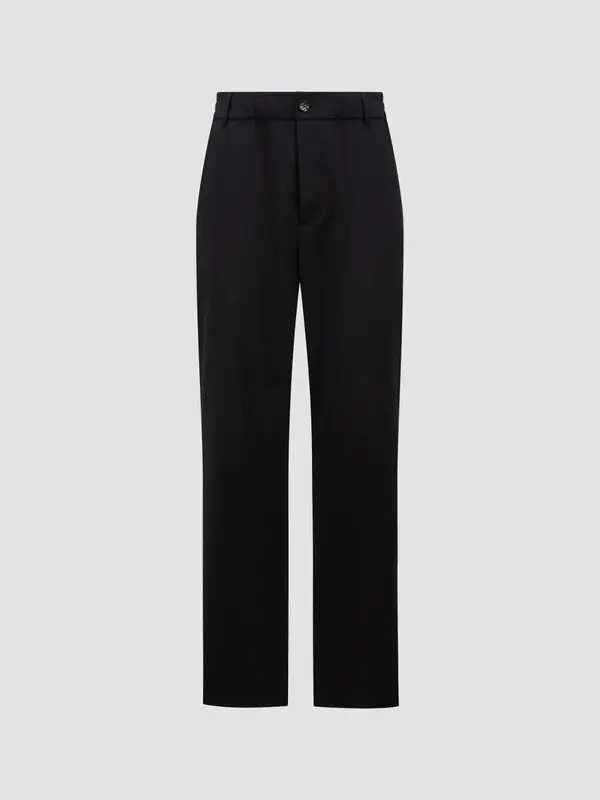 Moncler Pants In Wool Gabardine - Dark Blue