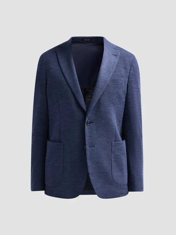 SAKS FIFTH AVENUE Collection Wool-nylon Double-faced Jersey Sport Coat - Navy