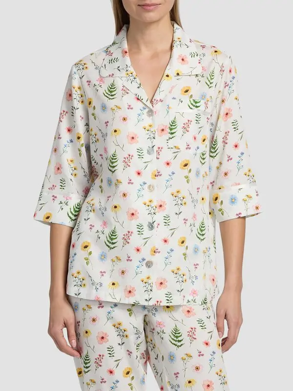PAPINELLE Elodie Wildflower Cotton Crop Pajamas