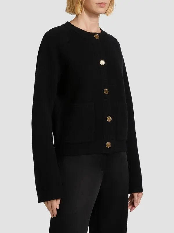 TOTEME Hammered Button Cardigan - Black