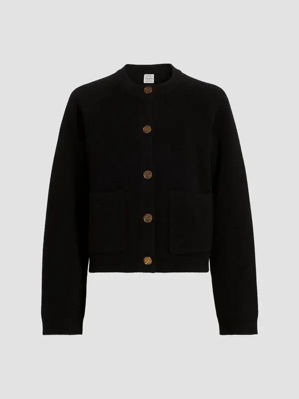 TOTEME Hammered Button Cardigan - Black