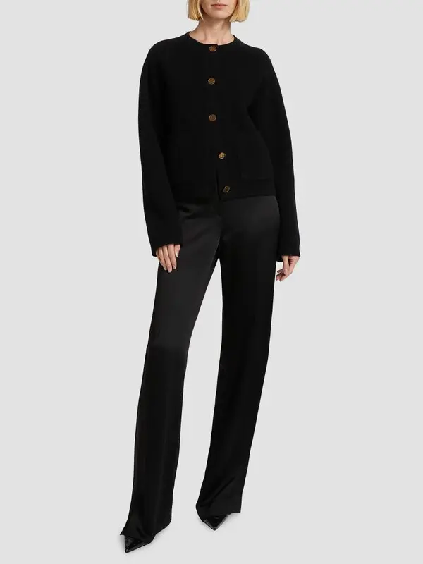 TOTEME Hammered Button Cardigan - Black