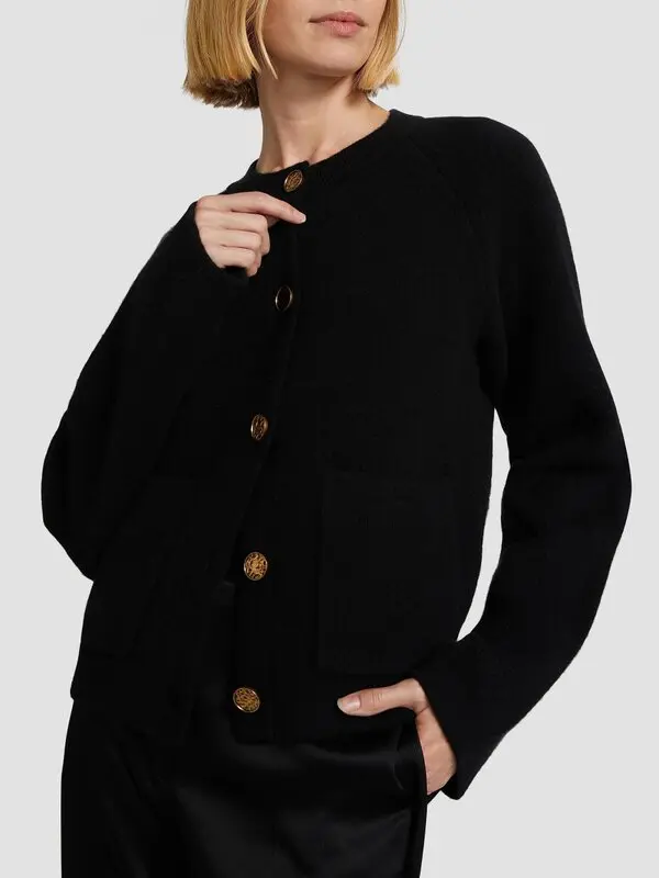 TOTEME Hammered Button Cardigan - Black