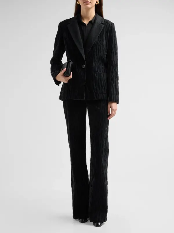 Ramy Brook Valentina Textured High-rise Jeans