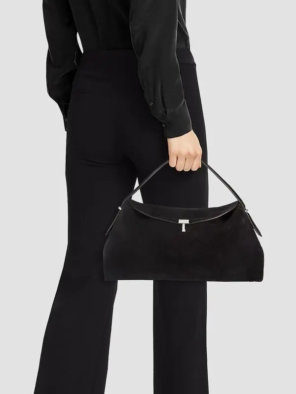 TOTEME T-lock Suede Top Handle Bag - Espresso
