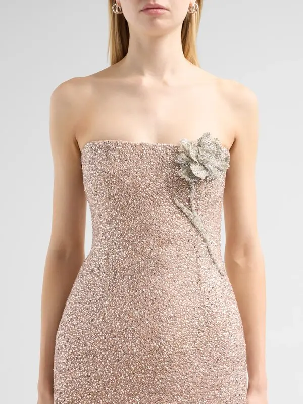 Oscar De La Renta Iris Embroidered Cocktail Dress