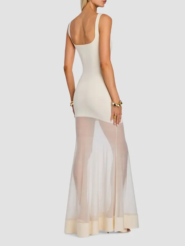 SEROYA Inga Sheer Knit Maxi Dress