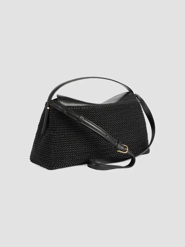 TOTEME T-lock Woven-leather Top Handle Bag