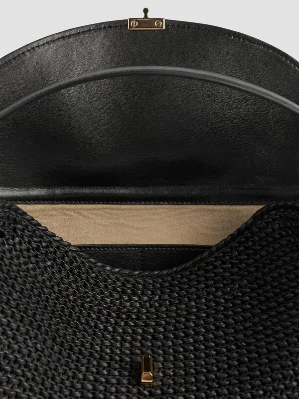 TOTEME T-lock Woven-leather Top Handle Bag