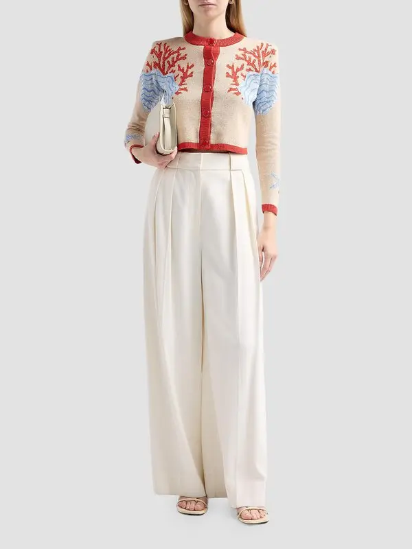 Retrofete Aralyn Coral Seashell Knit Cardigan