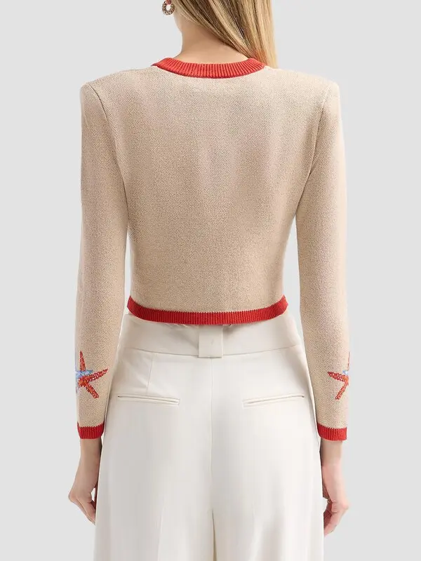 Retrofete Aralyn Coral Seashell Knit Cardigan
