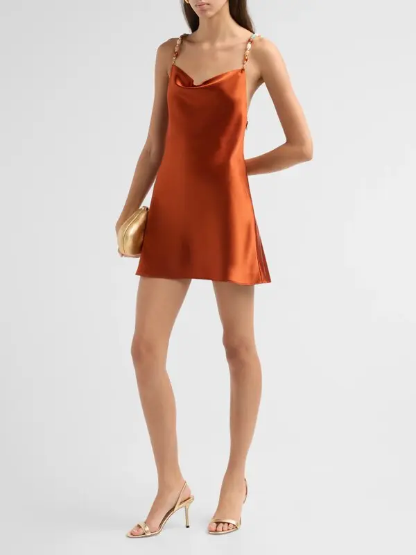 Retrofete Marvel Satin Mini Dress - Rust