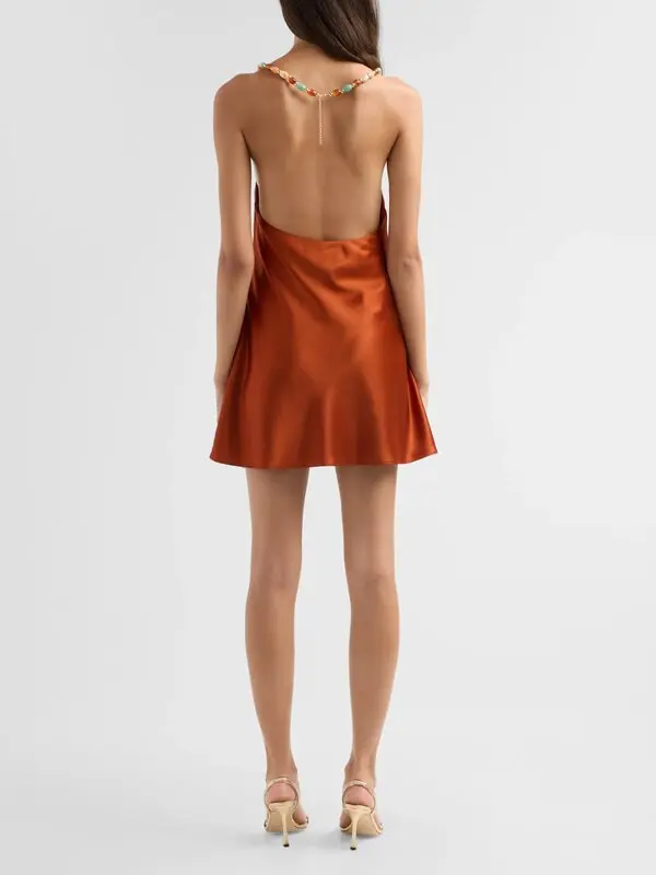 Retrofete Marvel Satin Mini Dress - Rust