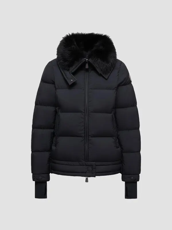 Moncler Arabbas Ski Jacket With Shearling Trim - Black