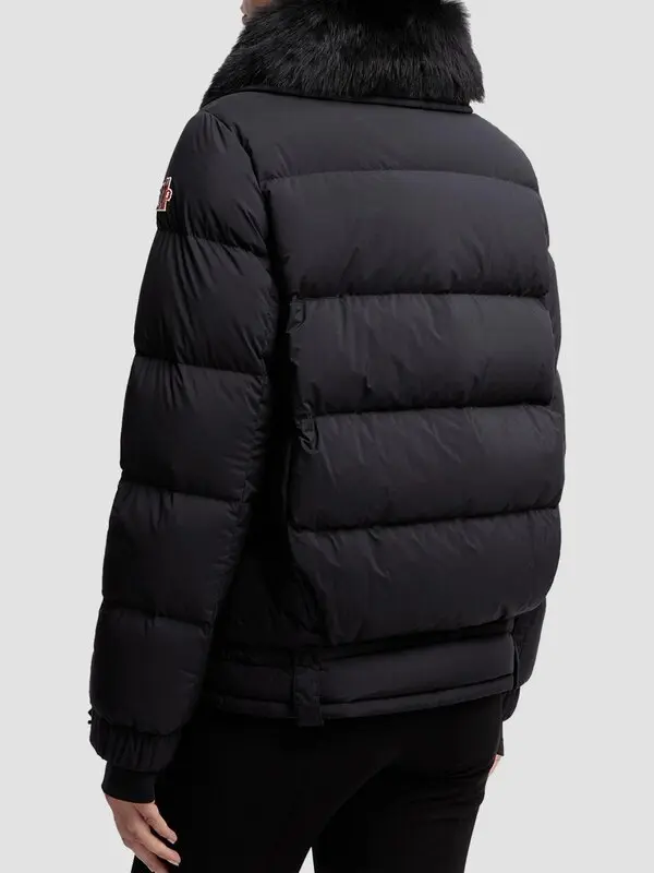 Moncler Arabbas Ski Jacket With Shearling Trim - Black